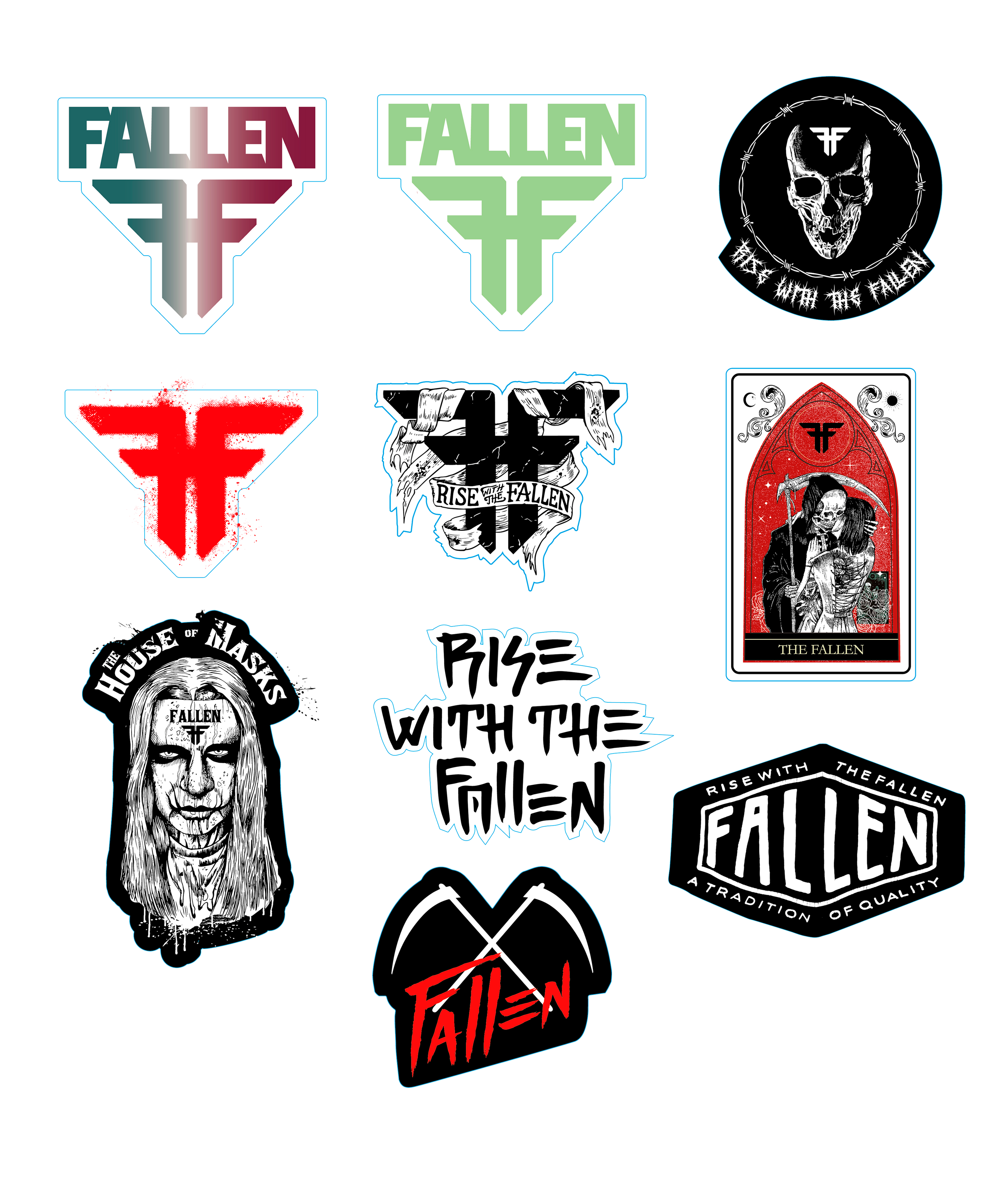 ASSORTED STICKERS - PACK 6 – fallenfootwear-eu